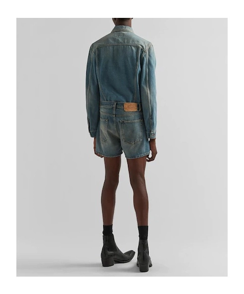 Prada Enamelled Tag Detailed Denim Jacket