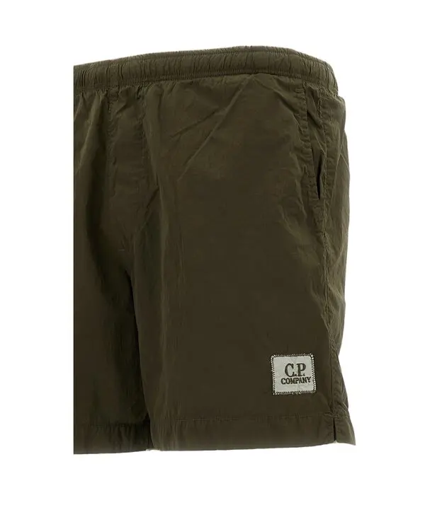 C.P. COMPANY Logo Patch Swim Shorts - Black