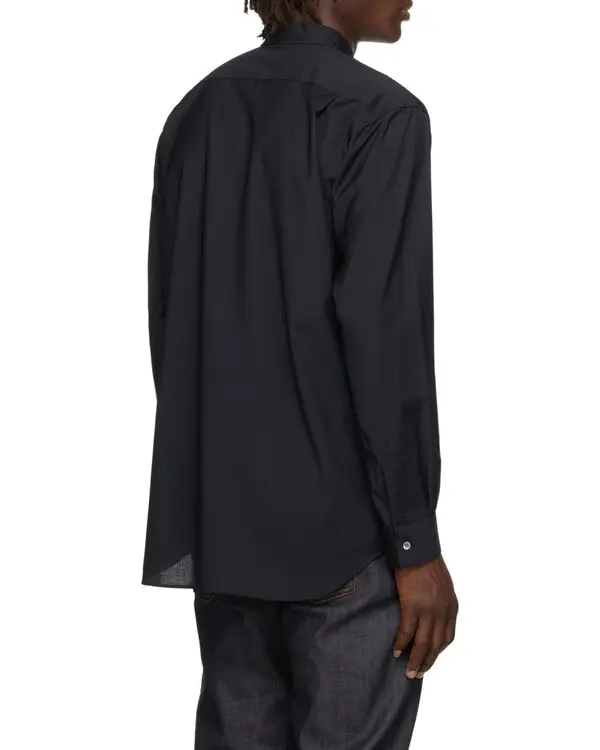 Comme Des Garçons Navy Blue Logo Shirt - Black