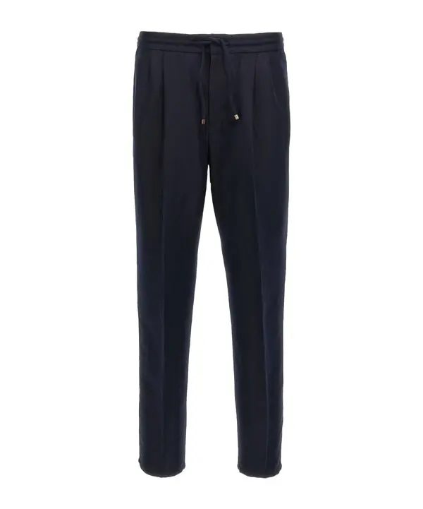Brunello Cucinelli Pleated Drawstring Trousers - Blue
