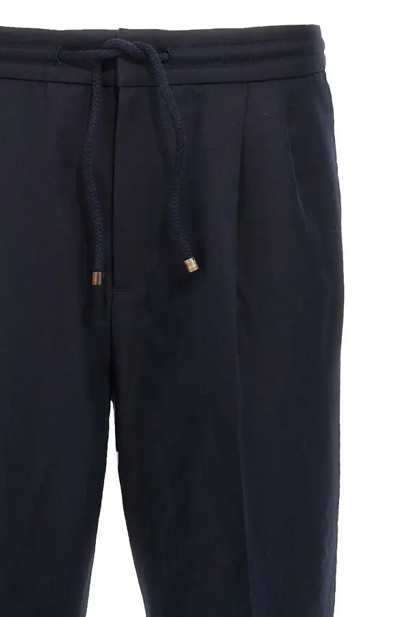 Brunello Cucinelli Pleated Drawstring Trousers - Blue