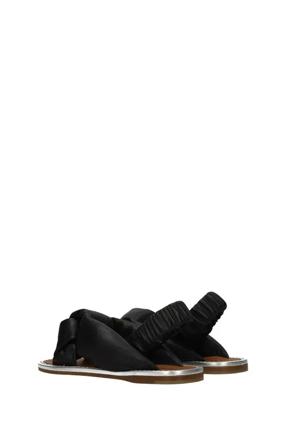 Miu Miu Logo Design Flat Sandals
