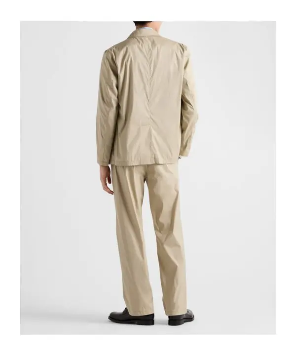 Prada Stretch Poplin Wide Leg Pants - Rope Ash