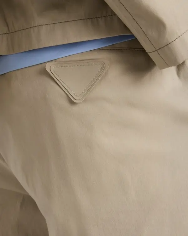 Prada Stretch Poplin Wide Leg Pants - Rope Ash