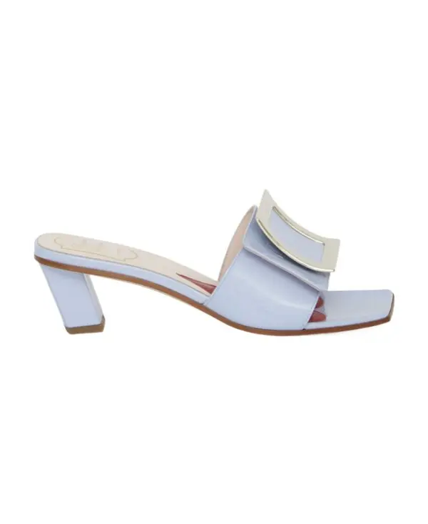 ROGER VIVIER Love Buckle Mules In Patent Leather