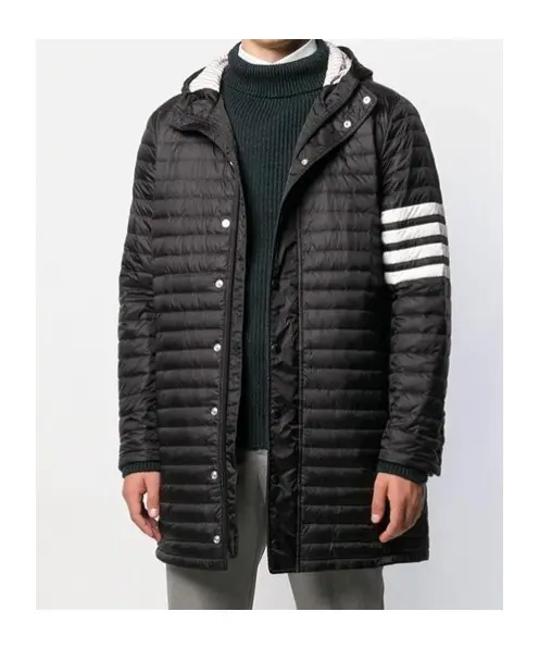 Thom Browne 4-bar Hooded Down Coat
