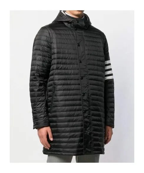 Thom Browne 4-bar Hooded Down Coat