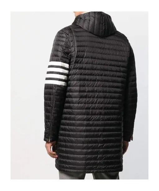 Thom Browne 4-bar Hooded Down Coat
