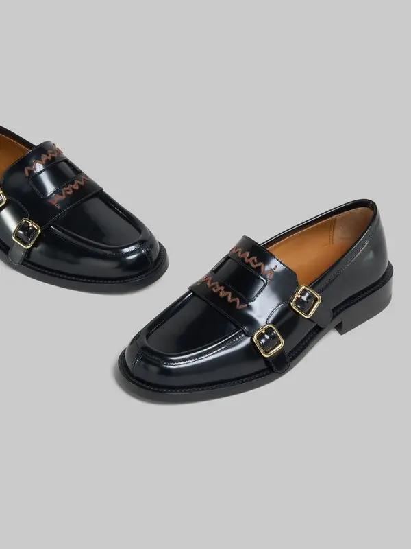 Marni Buckled Loafers - Black