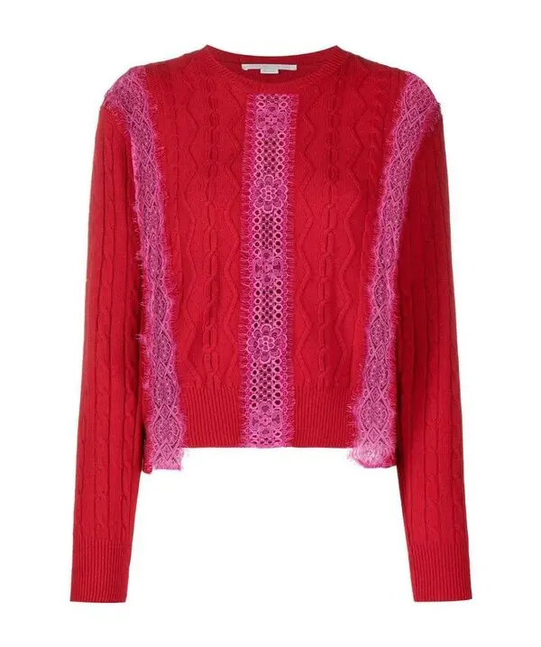 Stella McCartney Lace Paneled Pullover - Red