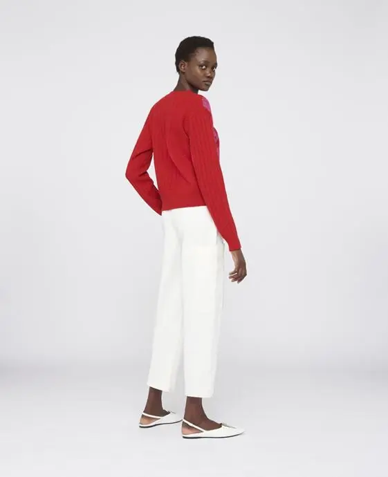 Stella McCartney Lace Paneled Pullover - Red