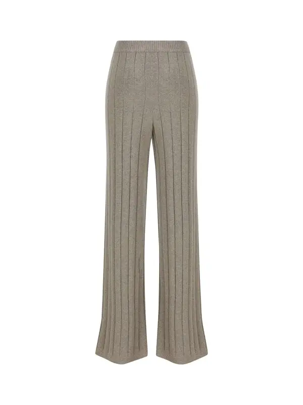Loro Piana Rib Knitted Wide-leg Casual Pants