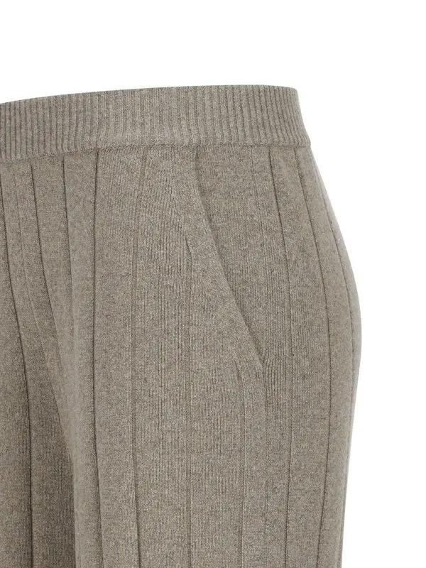 Loro Piana Rib Knitted Wide-leg Casual Pants