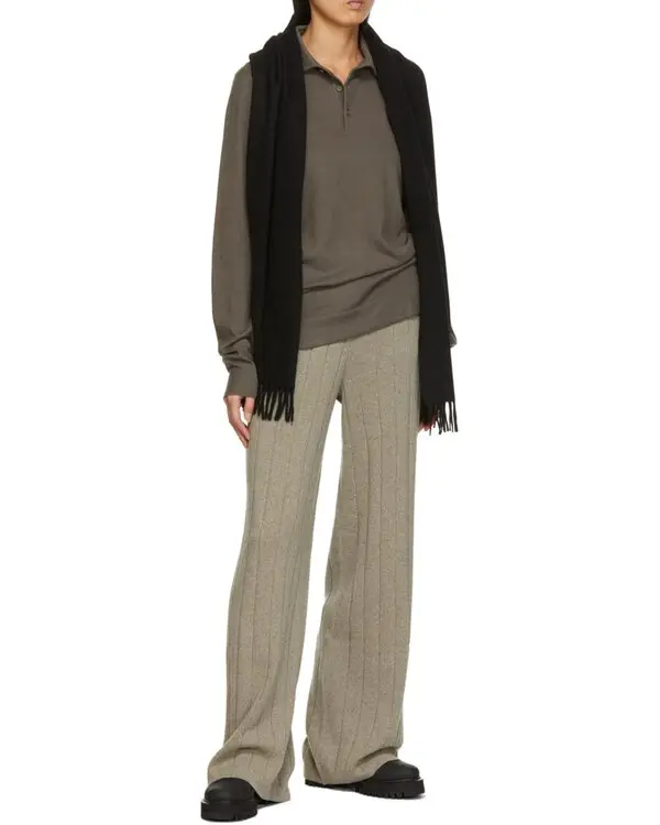 Loro Piana Rib Knitted Wide-leg Casual Pants