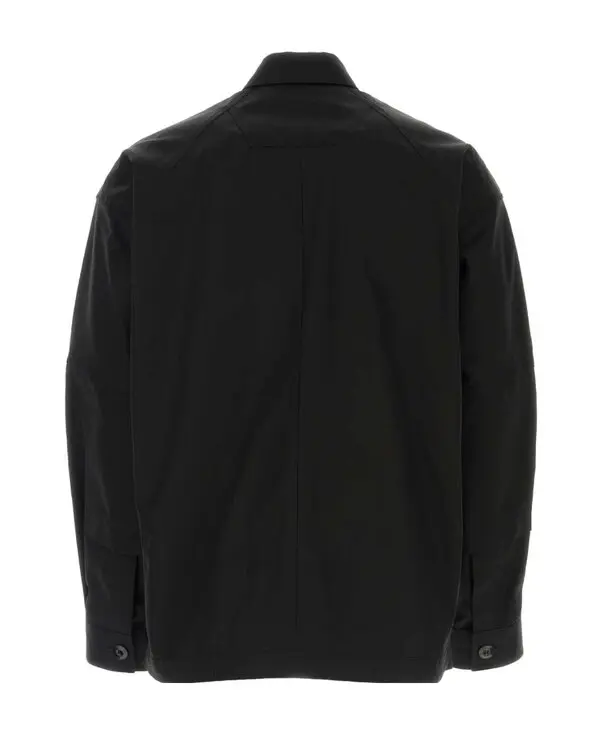 JUUN.J Classic Collar Concealed Fastening Shirt Jacket - Black