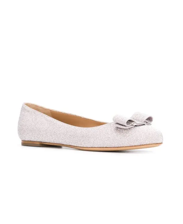 FERRAGAMO Vara Bow Ballerina Flats - White