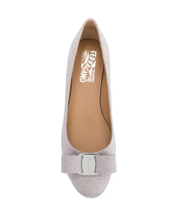 FERRAGAMO Vara Bow Ballerina Flats - White