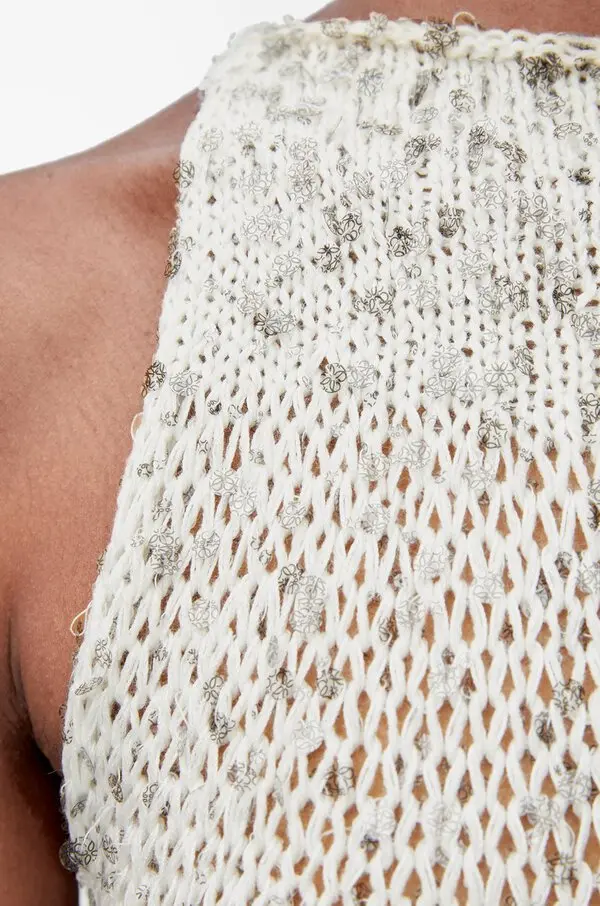 Loewe Off-the-shoulder Top With Hand-woven Anagram Sequins