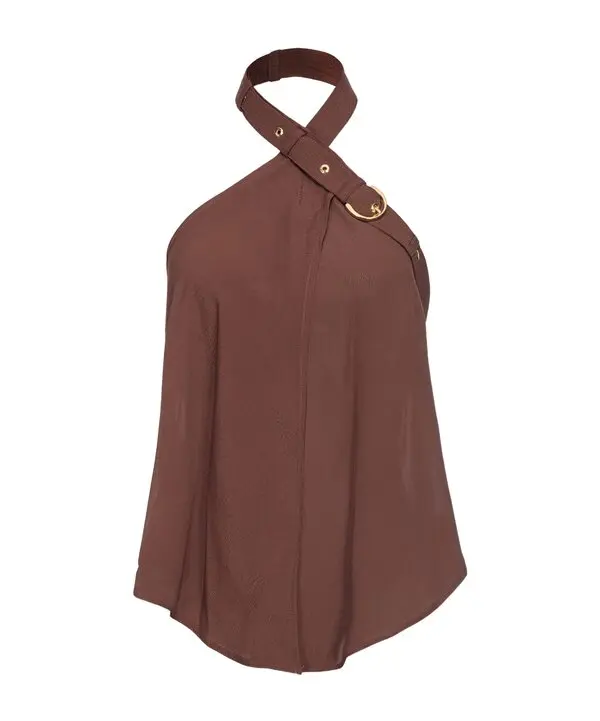 Pinko Tantalo Halterneck Open-back Top - Red