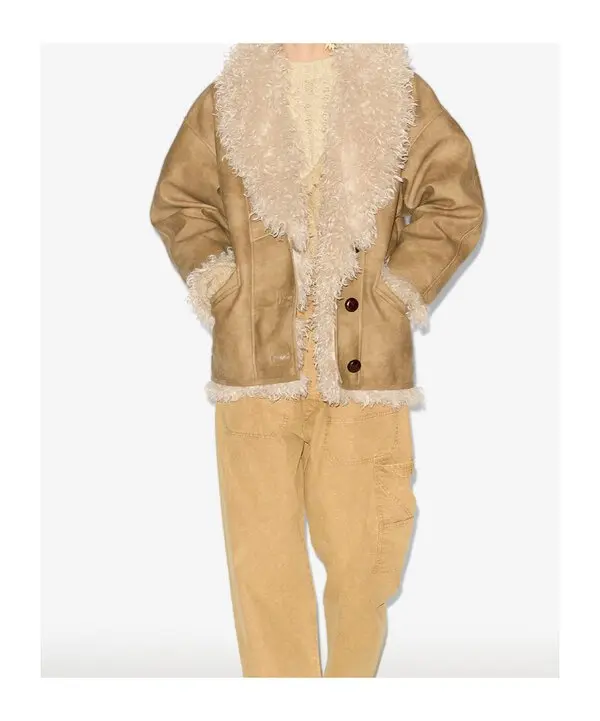 Isabel Marant Étoile Clea Shearling Coat - Taupe