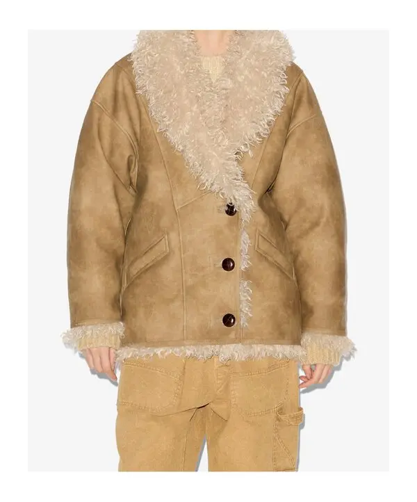 Isabel Marant Étoile Clea Shearling Coat - Taupe