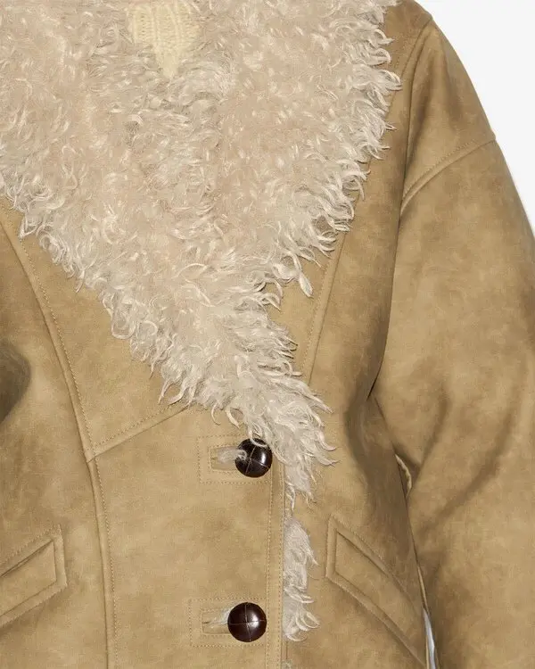 Isabel Marant Étoile Clea Shearling Coat - Taupe
