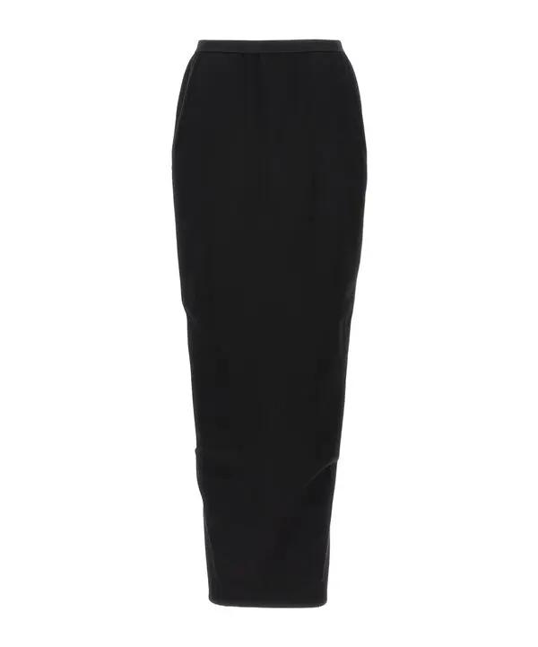 Rick Owens Back Slit Long Skirt - Black