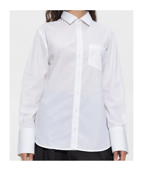 Victoria Beckham Long Sleeve Button-up Shirt With Pocket