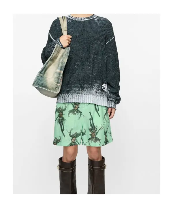 Acne Studios Graphic Print Elasticated Waistband Shorts