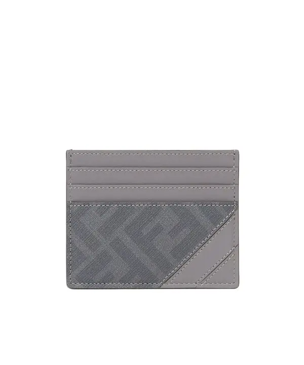 Fendi Diagonal Ff Printed Card Holder - Grey