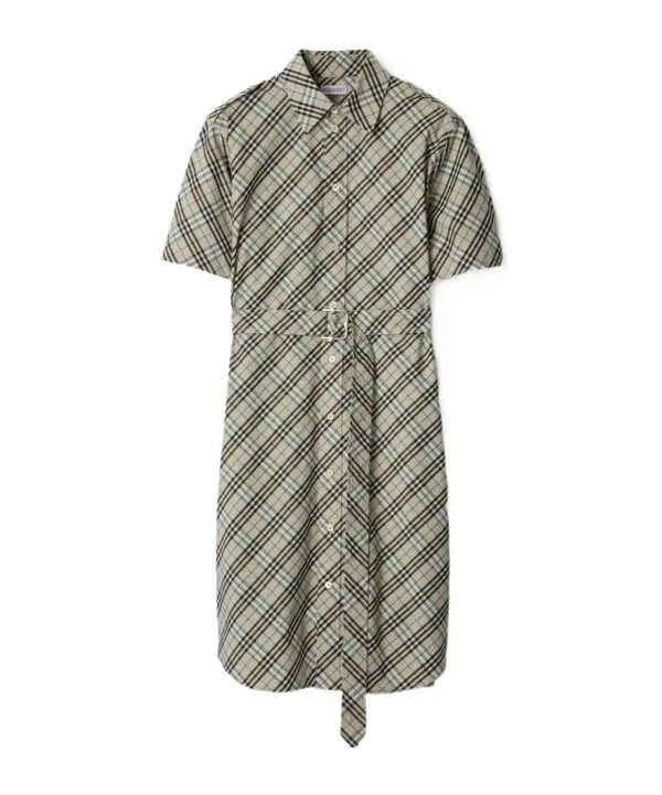 Burberry Checked Belted Shirt Mini Dress