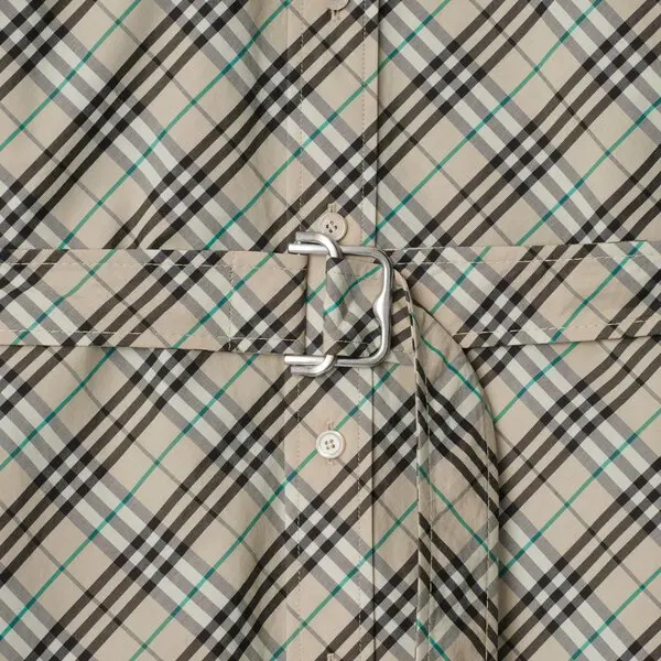 Burberry Checked Belted Shirt Mini Dress