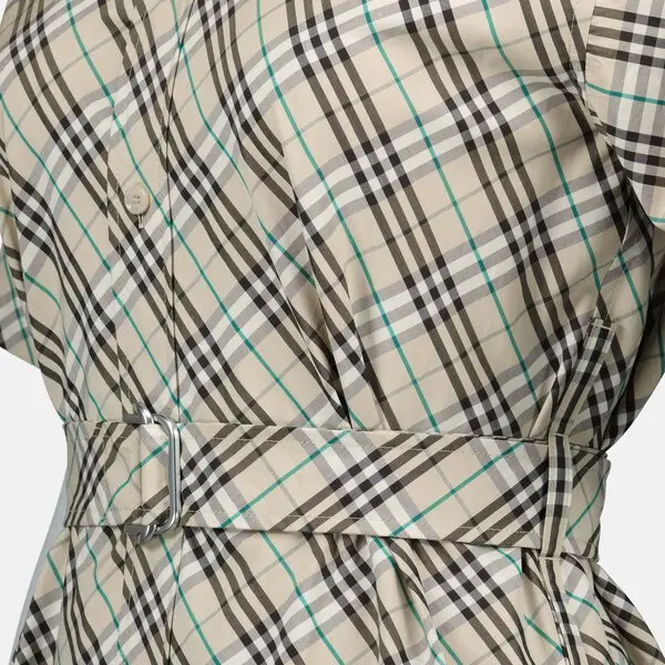Burberry Checked Belted Shirt Mini Dress