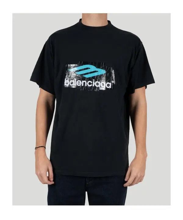 Balenciaga Logo Printed Round-neck T-shirt