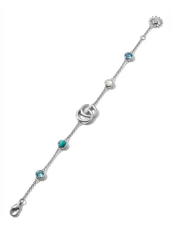 Gucci Double G Flower Charm Bracelet - White