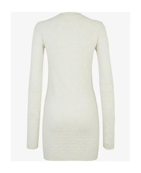 Fendi All-over Ff Embossed Crewneck Mini Dress
