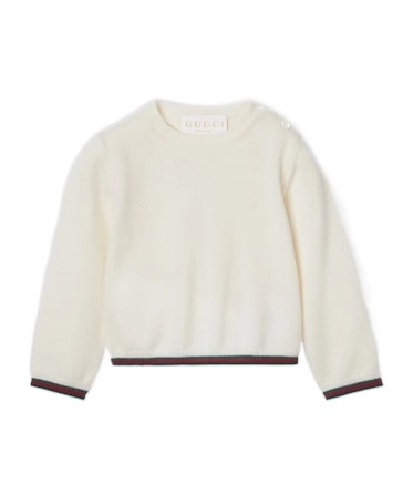 Gucci Baby Wool Sweater With Web Trim