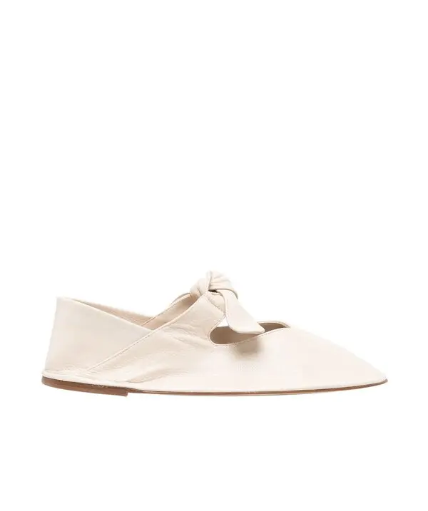 Hereu Llasada Square-toe Ballerina Flats - White