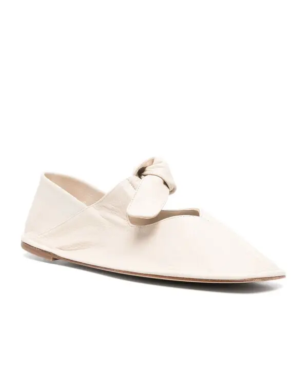 Hereu Llasada Square-toe Ballerina Flats - White