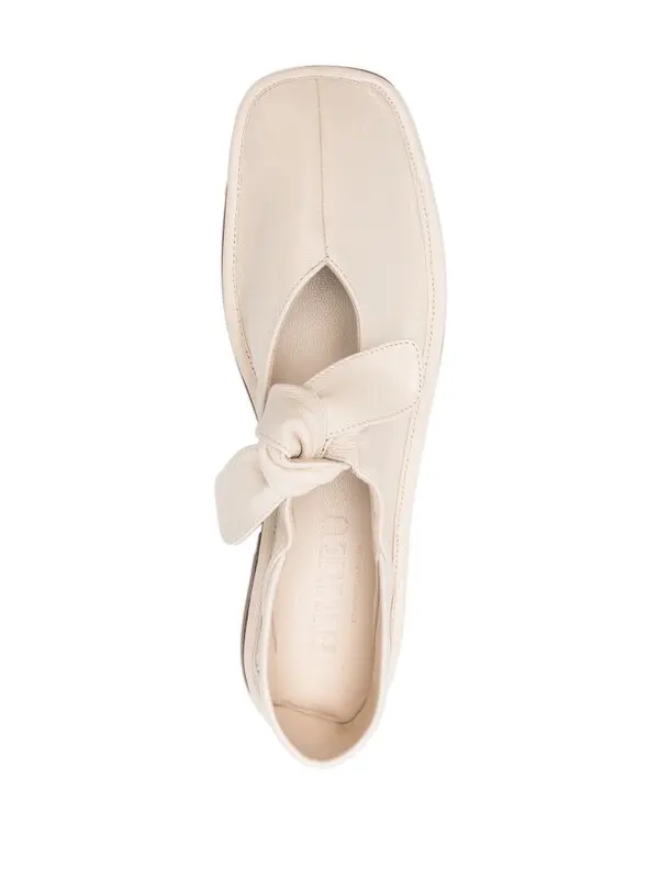 Hereu Llasada Square-toe Ballerina Flats - White