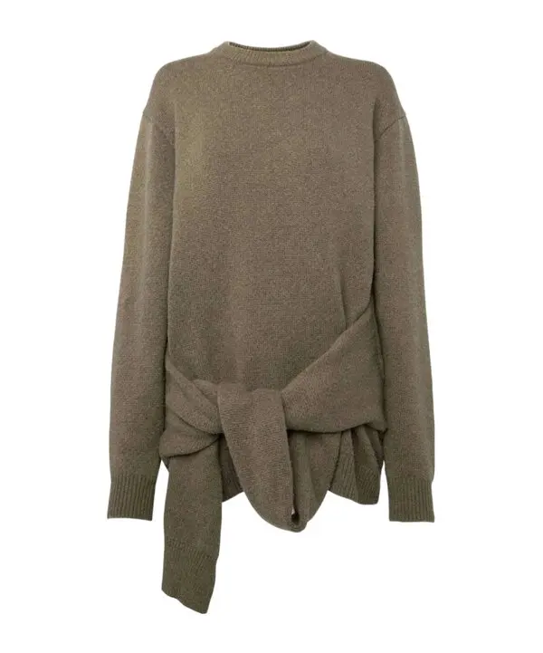 J.W.ANDERSON Jw Anderson Draped-tie Front Jumper - Khaki