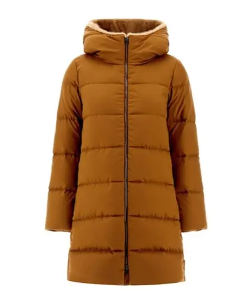Herno Quilted Zipped Hooded Jacket - Brown