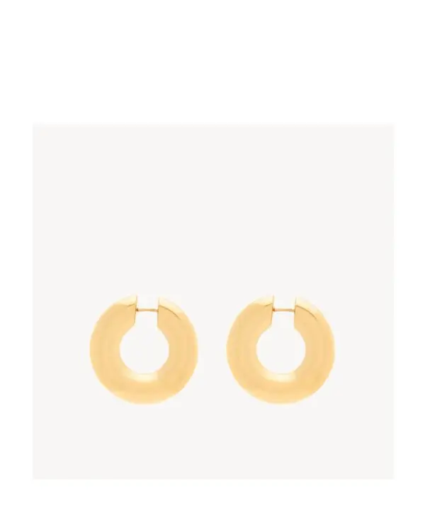 Saint Laurent Tube Hoop Earrings In Metal