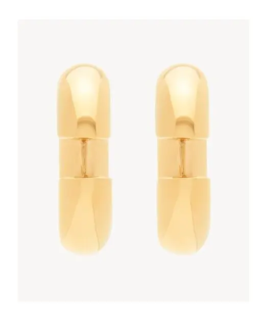 Saint Laurent Tube Hoop Earrings In Metal