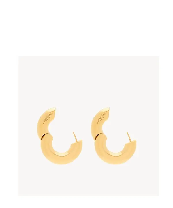Saint Laurent Tube Hoop Earrings In Metal