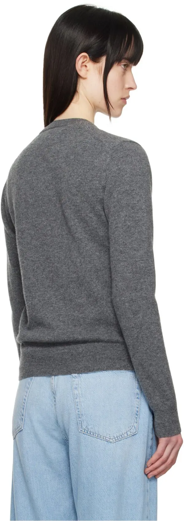 Play Comme Des Garcon Long-sleeved Knitted Cardigan With Heart Applique
