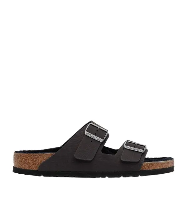 BIRKENSTOCK Pin Button Detail Slippers - Desert Dust Black