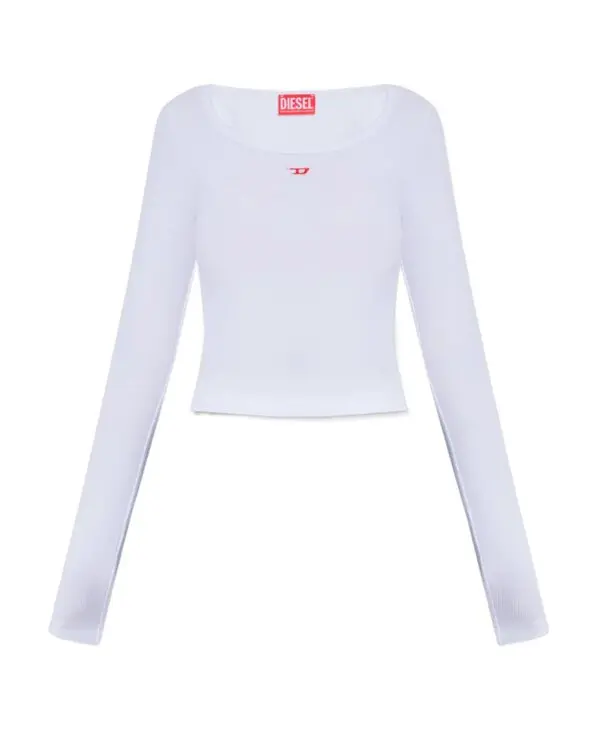 DIESEL® Ribbed Logo Patch T-shirt - White