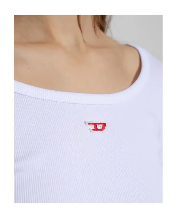 DIESEL® Ribbed Logo Patch T-shirt - White