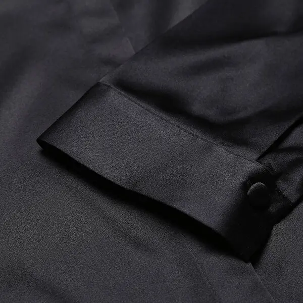 Emporio Armani Long-sleeved Satin Shirt - Black